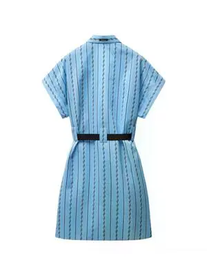 Versace Jacquard Cotton-silk Mini Shirt Dress