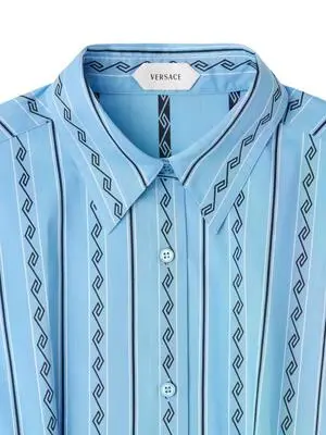 Versace Jacquard Cotton-silk Mini Shirt Dress