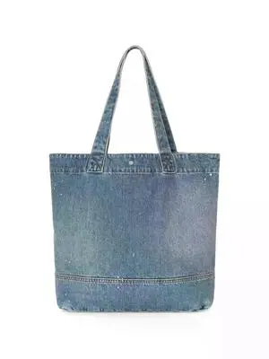 Carhartt Work In Progress Denim Tote Bag With Paint Splatter Detail - Blue