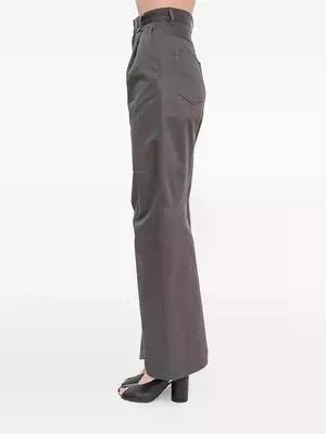 MAISON MARGIELA Chocolate Brown Pleated Wide-leg Trousers - Grey