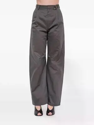 MAISON MARGIELA Chocolate Brown Pleated Wide-leg Trousers
