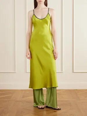 Comme Si Silk Charmeuse Straight-leg Pants