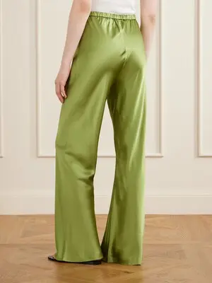 Comme Si Silk Charmeuse Straight-leg Pants