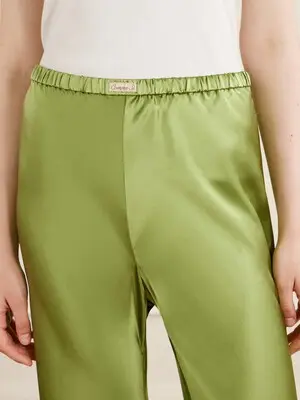 Comme Si Silk Charmeuse Straight-leg Pants