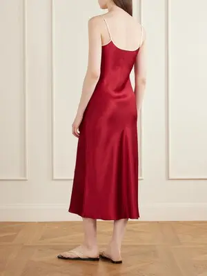 Comme Si Bias Slip Silk-charmeuse Midi Dress - Red