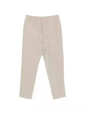 Canali Linen Drawstring Trousers - Neutrals
