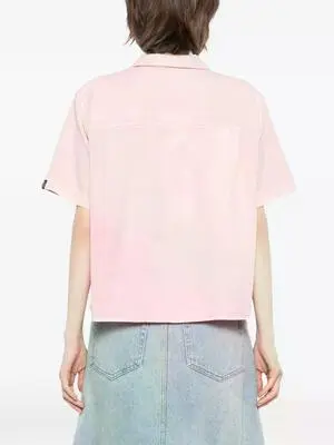 AGNES B. Embroidered Short-sleeve Shirt - Pink