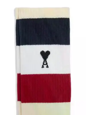AMI Paris La Plage De Coeur Striped Socks