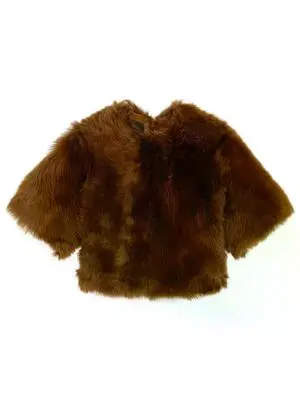 AMI Paris Round-neck Shearling Top - Brown