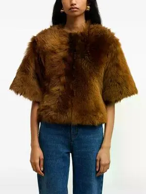 AMI Paris Round-neck Shearling Top