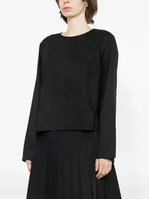 AGNES B. Pintuck Long-sleeve Blouse