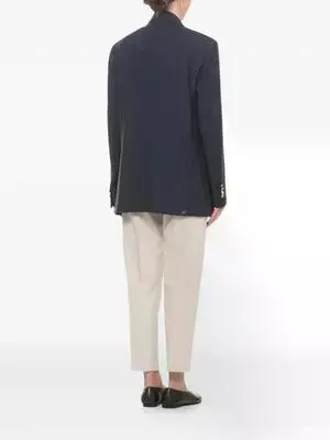 BRIGLIA 1949 Navy Peak Lapel Double-breasted Blazer