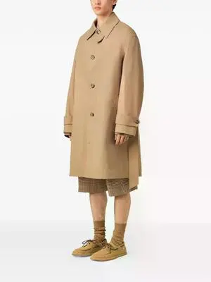 AMI Paris Water-repellent Cotton Twill Belted Mac Coat