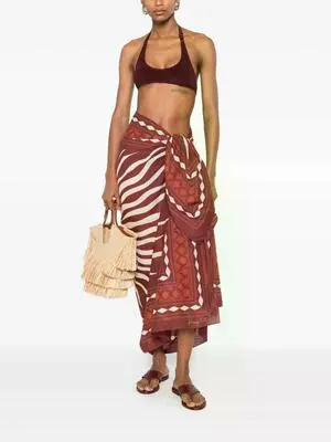 Johanna Ortiz Golden Horizon Pareo Skirt - Red