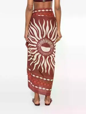 Johanna Ortiz Golden Horizon Pareo Skirt - Red