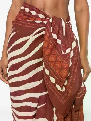 Johanna Ortiz Golden Horizon Pareo Skirt - Red