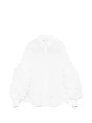 Comme Des Garçons Sheer Ruffled Blouse - White