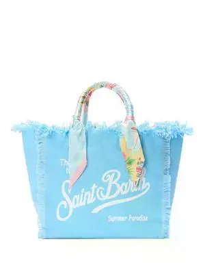 MC2 SAINT BARTH Vanity Scarf Embellished Tote Bag - Blue