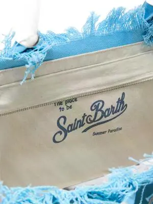 MC2 SAINT BARTH Vanity Scarf Embellished Tote Bag - Blue