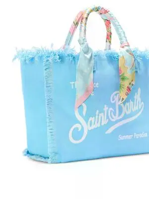 MC2 SAINT BARTH Vanity Scarf Embellished Tote Bag - Blue