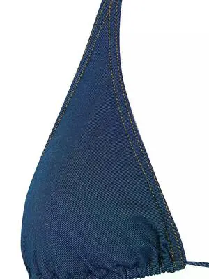 MC2 SAINT BARTH Denim-effect Triangle Bikini
