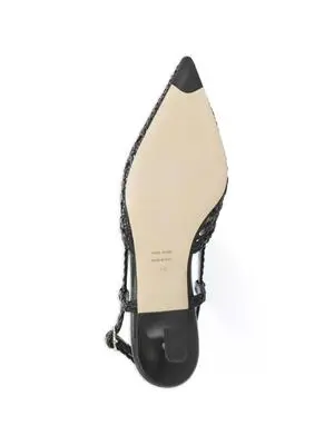 JULIE DEE Leather Slingback Heeled Pumps