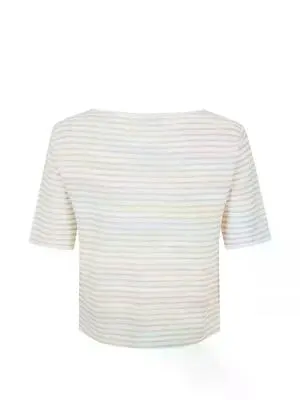 BASE Striped Linen-blend T-shirt