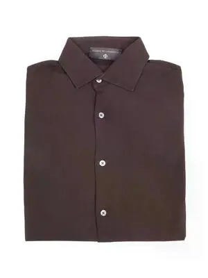 FILIPPO DE LAURENTIIS Button-down Cotton Shirt - Brown
