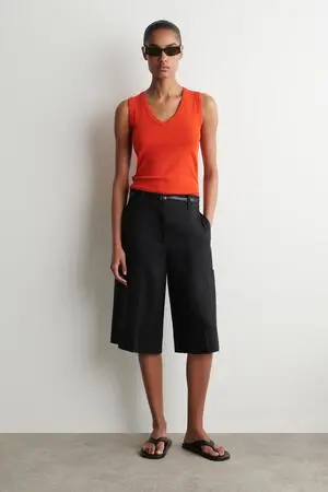 Cos Cotton V-neck Tank Top - Orange