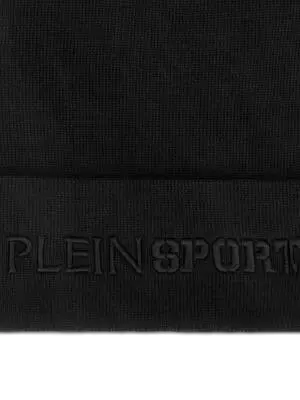 PLEIN SPORT Embroidered-logo Ribbed Beanie Hat