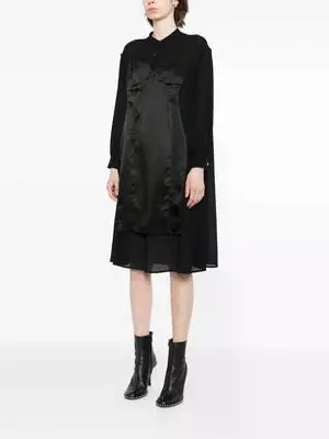 Undercover Satin-panelled Layered Dress