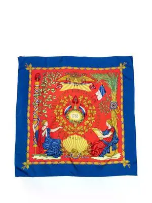 Hermès 1789 Graphic-print Scarf - Blue