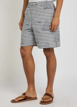 Jacquemus Le Short Caleçon Striped Jacquard Cotton Shorts - Multicoloured