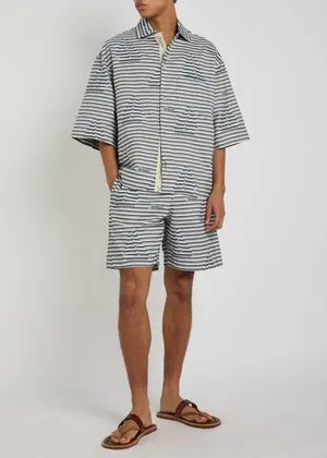 Jacquemus Le Short Caleçon Striped Jacquard Cotton Shorts - Multicoloured