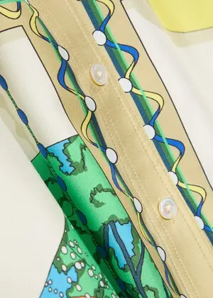 Tory Burch Printed Silk Midi Shirt Dress