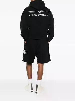 COLE BUXTON Logo Print Zip-up Hoodie - Black