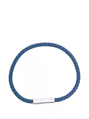 Le Gramme 7g Braided Leather Bracelet - Blue