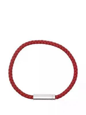 Le Gramme Braided Leather Bracelet - Red