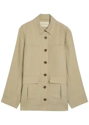 HEIRLOME Linen Barn Jacket With Classic Collar