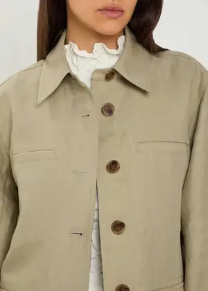 HEIRLOME Linen Barn Jacket With Classic Collar