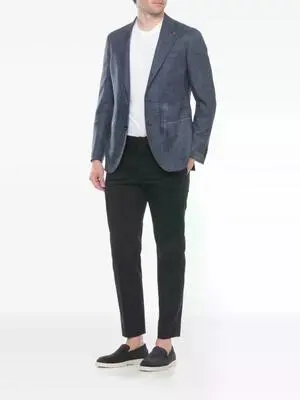 LATORRE Houndstooth Wool Blazer - Blue