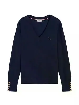 Tommy Hilfiger V-neck Sweater With Button Cuffs