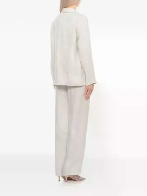 LARDINI Check-pattern Linen Blazer