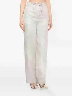 LARDINI Linen Prince Of Wales Check Trousers