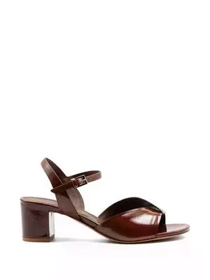 DEL CARLO Betty Crossover-strap Block-heel Sandals - Brown