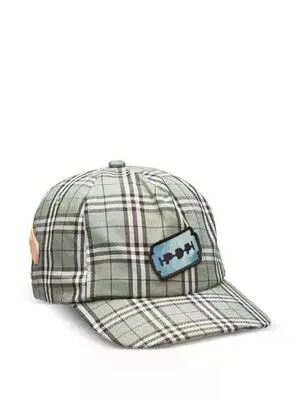 PDF Check-pattern Patch Baseball Cap - Green