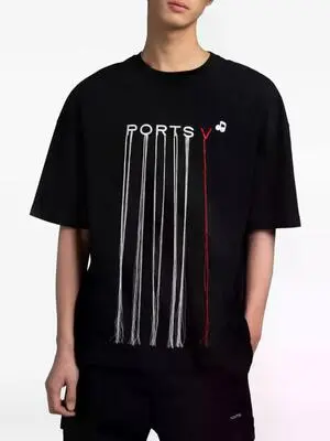 PORTS V Threads Logo-print T-shirt