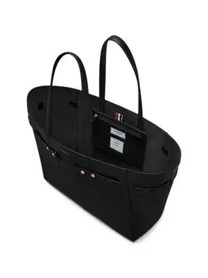 Thom Browne Mr. Thom Leather Tote Bag - Black