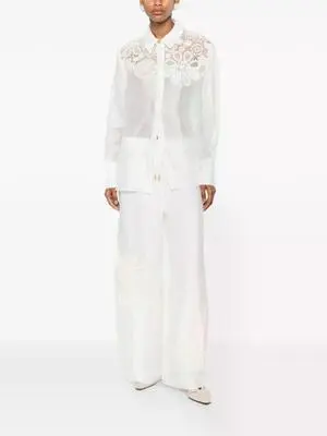 Aje Embroidered Lace Shirt - Neutrals