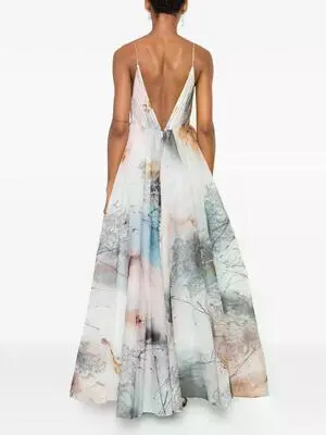 Aje Avery Abstract Print Gown